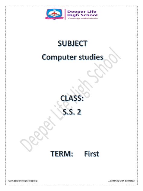 Ss2 E Note First Term Computer Pdf Central Processing Unit