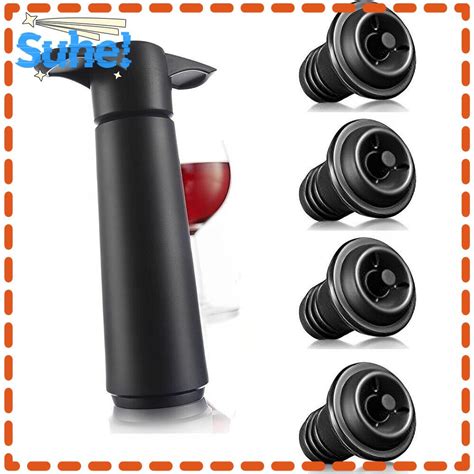 Suhe ที่เปิดขวดไวน์แดง ปั๊มสุญญากาศ สเตนเลส Tpe จุกปิดขวดไวน์แดง ซิลิโคน ใช้ซ้ําได้ Shopee