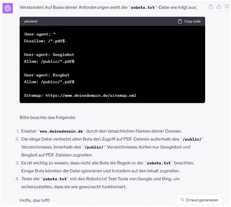 ChatGPT robots txt Datei prüfen und erstellen mit ChatGPT SEO Book