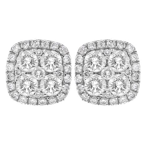 14k White Gold Diamond Earrings For Sale At 1stdibs