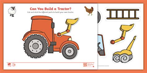 Tractor Cutting Skills Activity