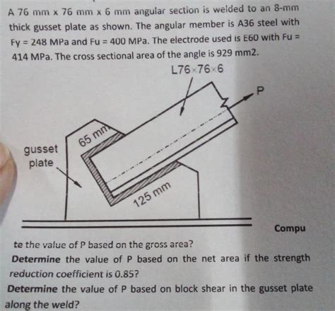 Answered A 76 Mm X 76 Mm X 6 Mm Angular Section… Bartleby