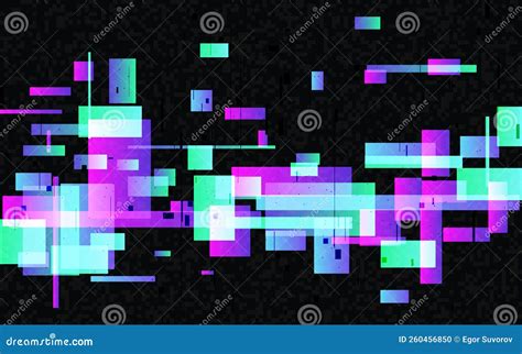 Glitch Neon Shapes Broken Digital Signal Futuristic Distortion Effect Video Error