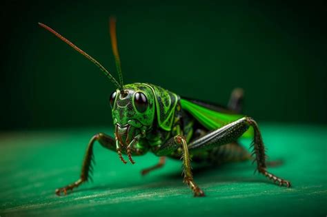 Premium Ai Image A Green Grasshopper With The Number 1 On Its Back