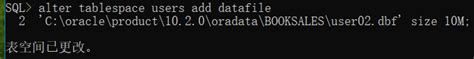 oracle数据库物理存储结构管理 1 向 booksales数据库的 users表空间添加一个大小为10mb的数据文件users02 csdn博客