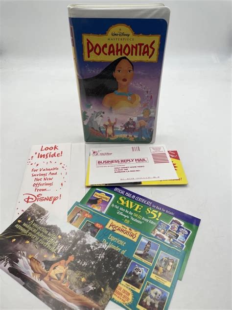 Walt Disney Masterpiece Collection Pocahontas Vhs Clamshell Video Tape