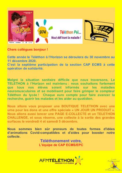 Actions Téléthon Lycee Albert Ramassamy