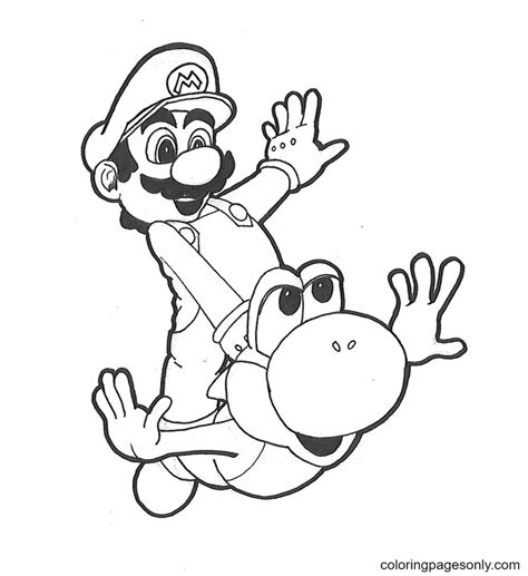 Mario Luigi Yoshi Coloring Pages