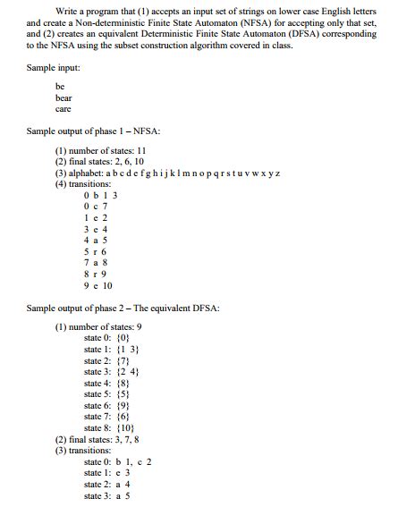 Write A Program That Accepts An Input Set Of Chegg