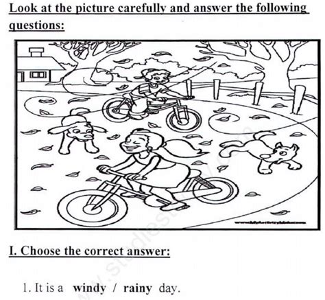 Cbse Class 1 English Picture Comprehension Assignment Picture