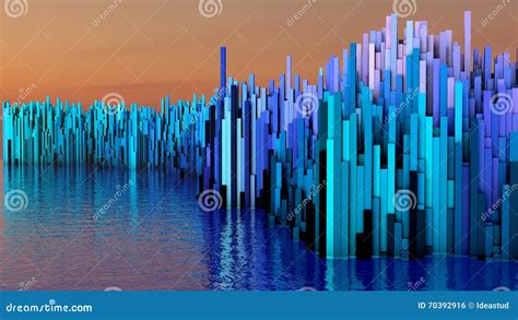 D Illustration Of Abstract Render Structure Made Of Millions Columns Stock Photo Image Of