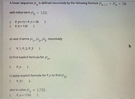 solved a linear sequence p is defined recursively by the