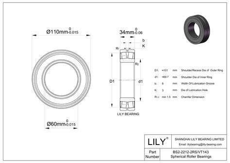 BS2 2212 2RS VT143 Double Row Spherical Roller Bearing SKF LILY