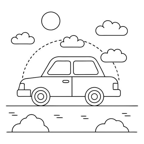 5 페이지 무료로 다운로드 가능한 자동차 색칠 공부 벡터 And 일러스트