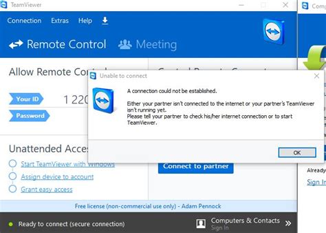 A Connection Could Not Be Established TeamViewer Support