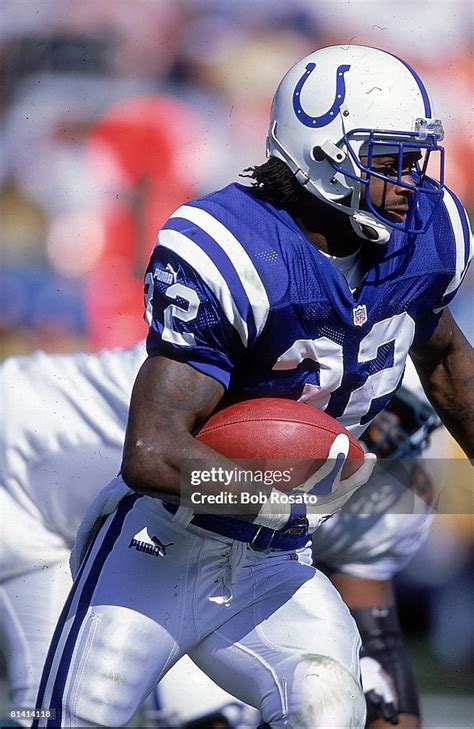 Afc Playoffs Indianapolis Colts Edgerrin James In Action Rushing Vs
