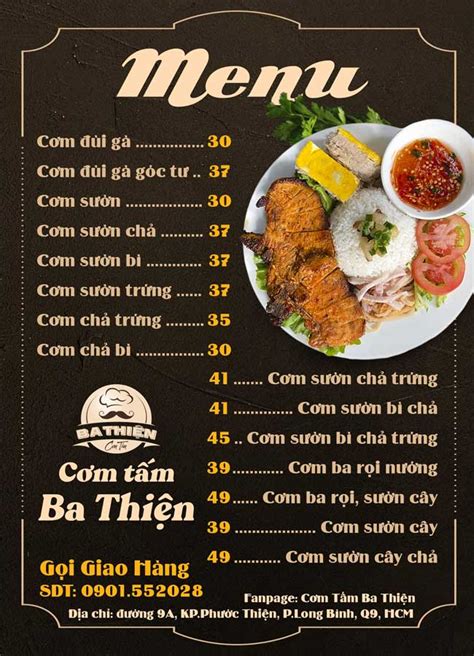 10 Mẫu Menu Cơm Tấm Đẹp Ấn Tượng Kích Thích Vị Giác Nhất