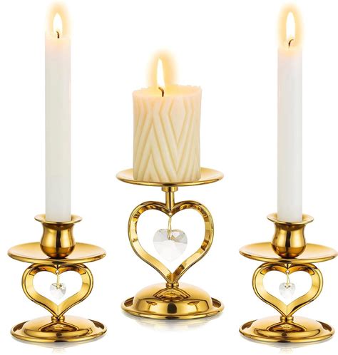 Gouden Kaarsenhouder Pijlerkaarsenhouder Vintage Metalen Tafelkaarsen Bol