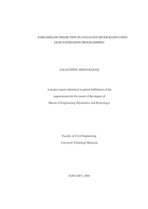 Pdf Xhhstreamflow Prediction In Ungauged River Basin Eprintsutmmyideprint539071