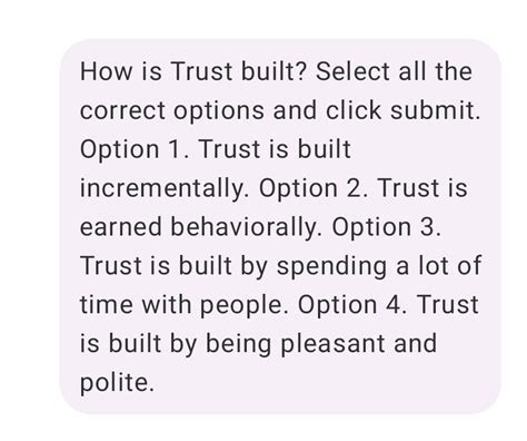 How Is Trust Built Select All The Correct StudyX