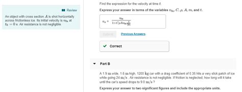 Solved Find The Expression For The Velocity At Time T Chegg