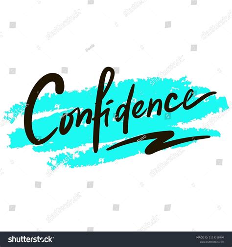 Confidence Inspire Motivational Quote Hand Drawn Stock Vector Royalty