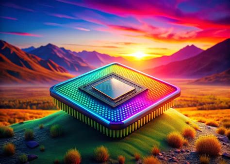 A Modern Flat Design Cpu Icon Visualizing The Power And Innovation Of