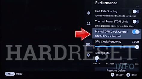 Adjust Gpu Clock Control Valve Steam Deck How To
