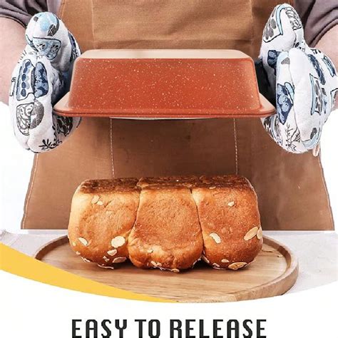 10 X 5 In Non Stick Loaf Pan Set 2 Pieces Bread Pan For Baking Carbon