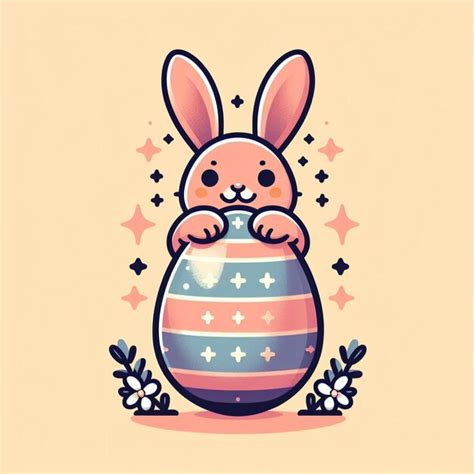 Premium Photo Easter Bunny Hiding Behind An Easter Egg