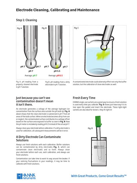 Ph Electrode Cleaning Calibrating And Maintenance Pdf Ph Metrology