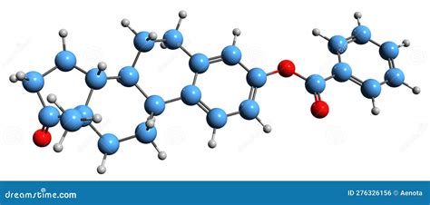 3d Image Of Estrone Benzoate Skeletal Formula Stock Illustration Illustration Of Contraception