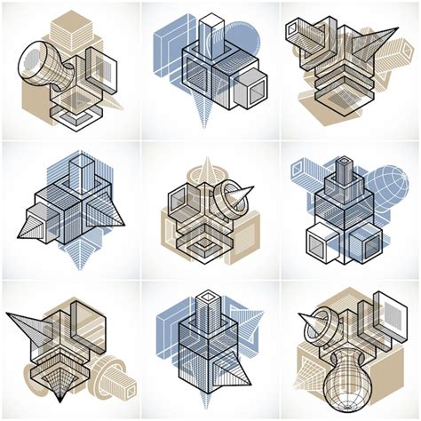 Premium Vector Set Of Isometric Abstract Vector Geometric Shapes