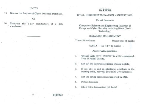 Dbms Question Paper Fundamentals Of Computer Science Studocu