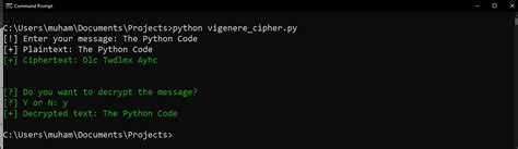 how to implement the vigenère cipher in python the python code