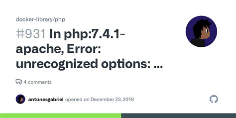 In Php741 Apache Error Unrecognized Options With Png Dir