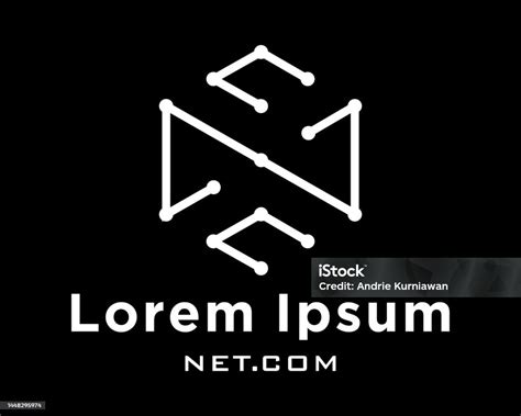 세트 문자 N Nc 모노그램 추상 육각형 연결 네트워킹 아이콘 기호 기술 우아한 스타일 현대 브랜드 아이덴티티 디자인 벡터 0