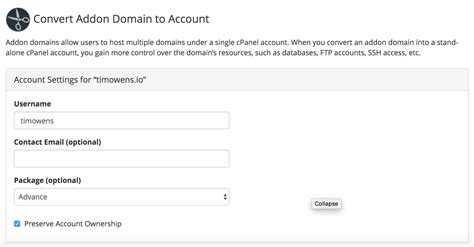 Converting An Addon Domain To A Cpanel Account Reclaim Hosting