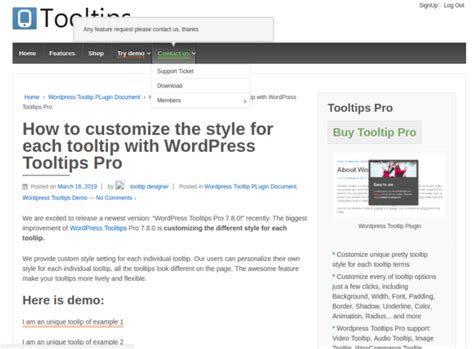 How To Add Wordpress Tooltips In The Menu Wordpress Tooltips Plugin