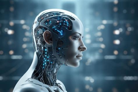 Premium Ai Image A Symbolic Concept Image Of Ai Technology Fused With A Human Robot Brain By