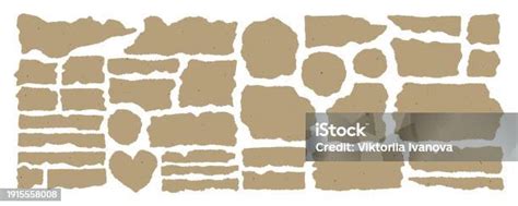 공예 찢어진 종이 사각형 모양 벡터 일러스트 레이 션 컷 아웃 베이지 색 콜라주 조각 파쇄 스트립 정사각형 격자가 있는 절단