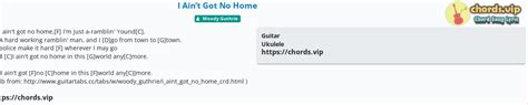 Chord I Aint Got No Home Tab Song Lyric Sheet Guitar Ukulele