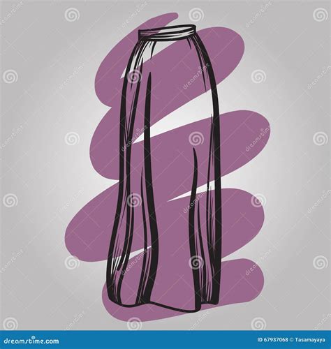 Stylish Skirt Model Hand Drawn Vector Illustration Stock Vector