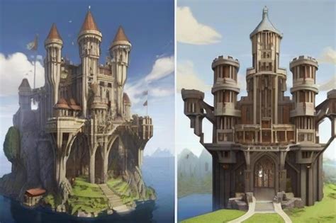 Build Minecraft Castle Medieval Concept Art Premium Ai Generated Image