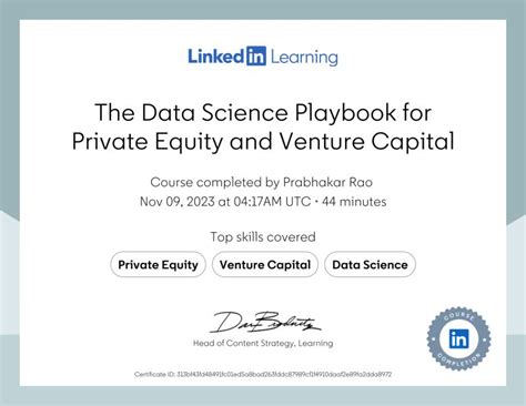 Prabhakar Rao On Linkedin Certificate Of Completion