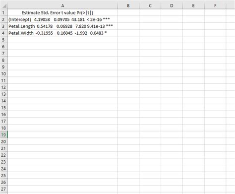 Is It Possible To Copy Paste R Regression Summary To Excel Without
