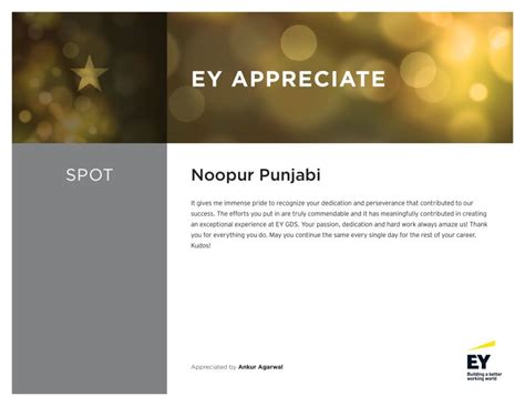 Noopur Punjabi On Linkedin Ey Spotaward Gratitute Thankyouteam