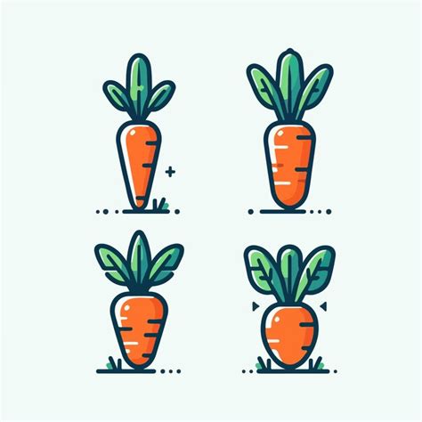 Carrot Vector Set Premium Ai Generated Vector