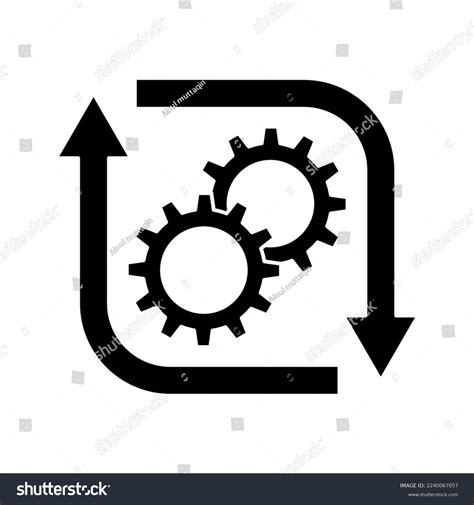 Process Icon On White Background Process Stock Vector Royalty Free
