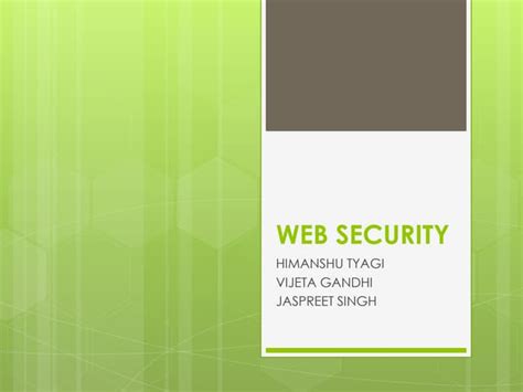 Web Security Ppt